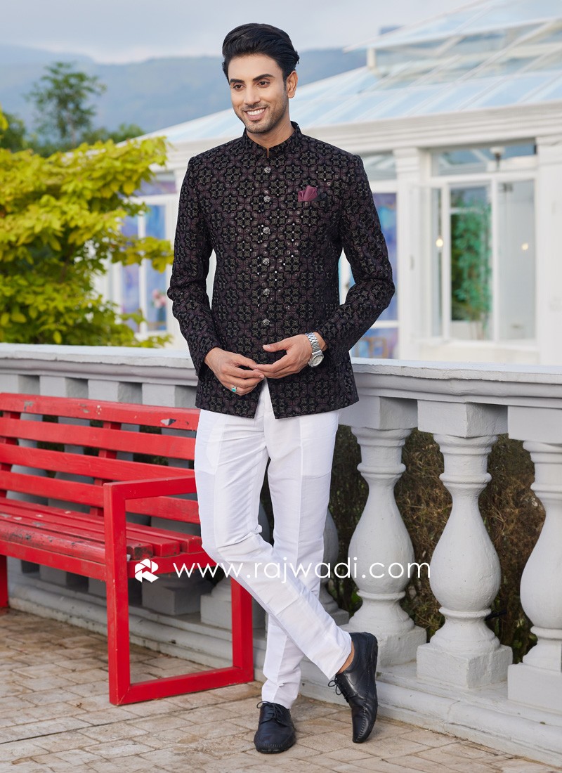 Black jodhpuri suit store