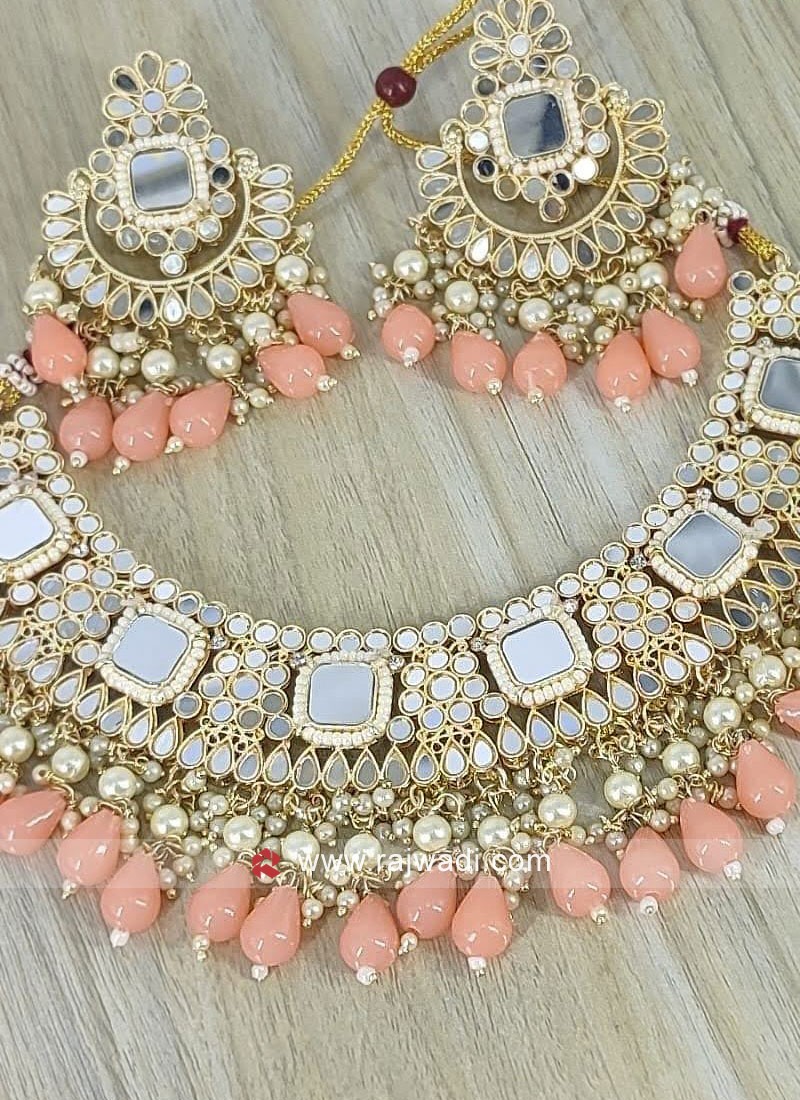 Beautiful Mirror Work Necklace Set For Womens